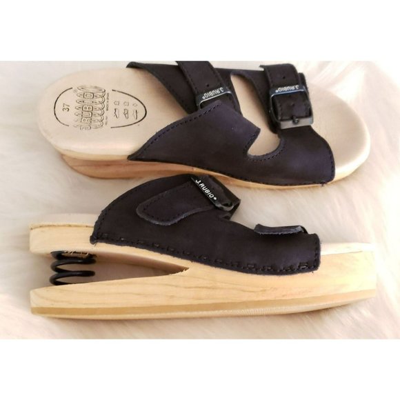 J Rubio | Shoes | J Rubio Z Coil Platform Spring Black Leather Clogs ...
